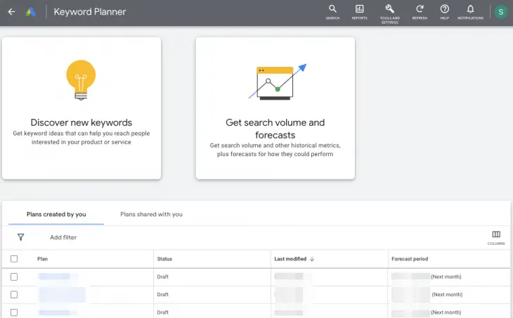 Using Google Ads Keyword Planner for ideas & forecasting